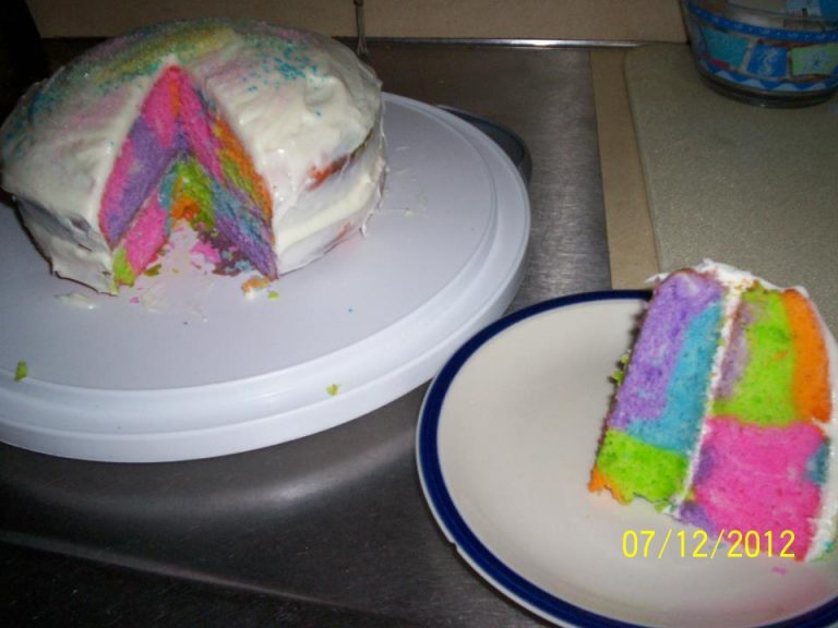 Rainbow Tie Dye Cake - Mama Likes To Cook