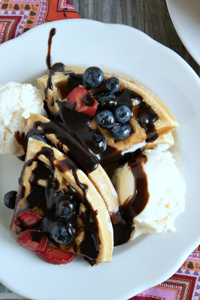 Homemade Belgian Waffle Sundae Recipe - Mama Likes To Cook