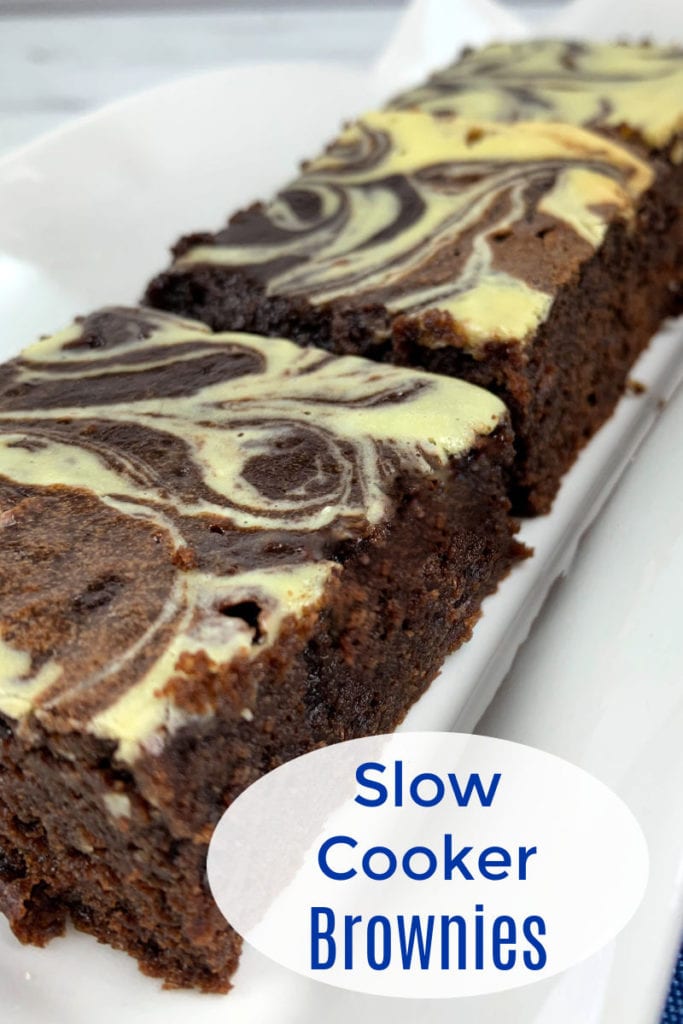 Cream Cheese Swirl Slow Cooker Brownies Recipe - Mama Likes To Cook