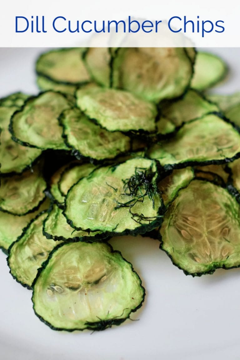 Dill Cucumber Chips in the Oven or Dehydrator - Mama Likes To Cook