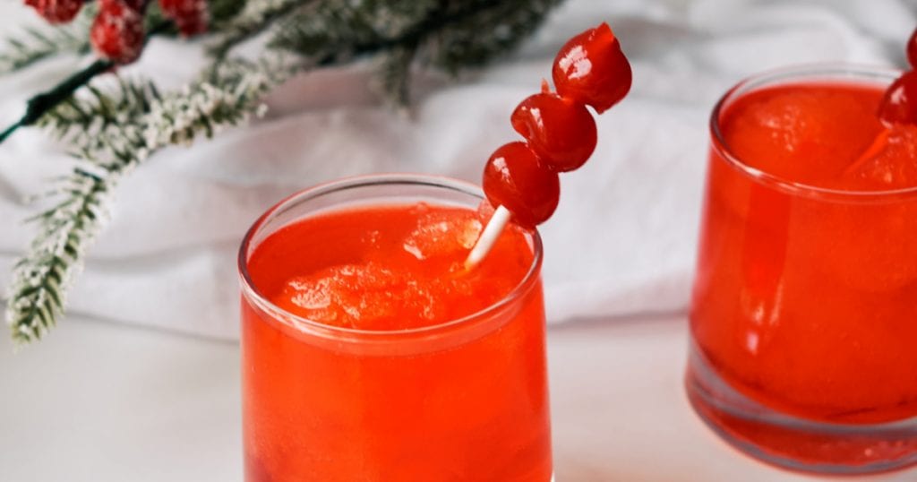 Ho Ho Holiday Cherry Slush Mocktail Recipe - Mama Likes To Cook