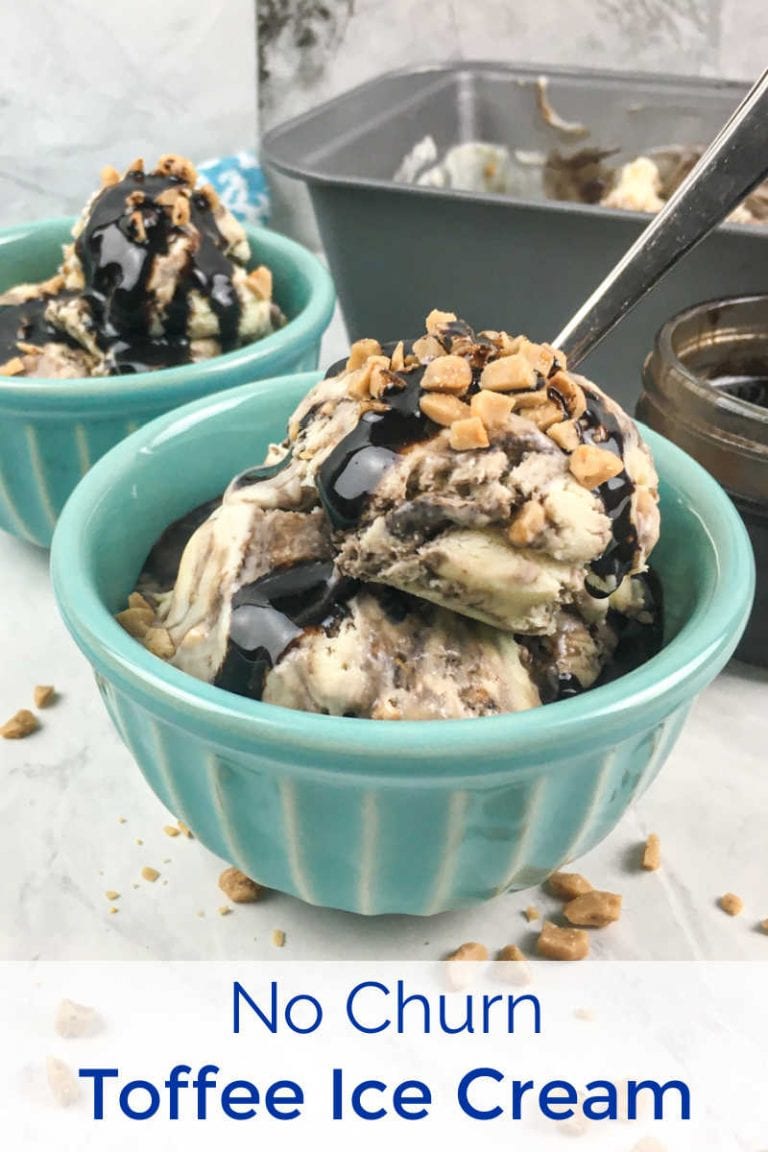 No Churn Toffee Ice Cream Recipe - Mama Likes To Cook