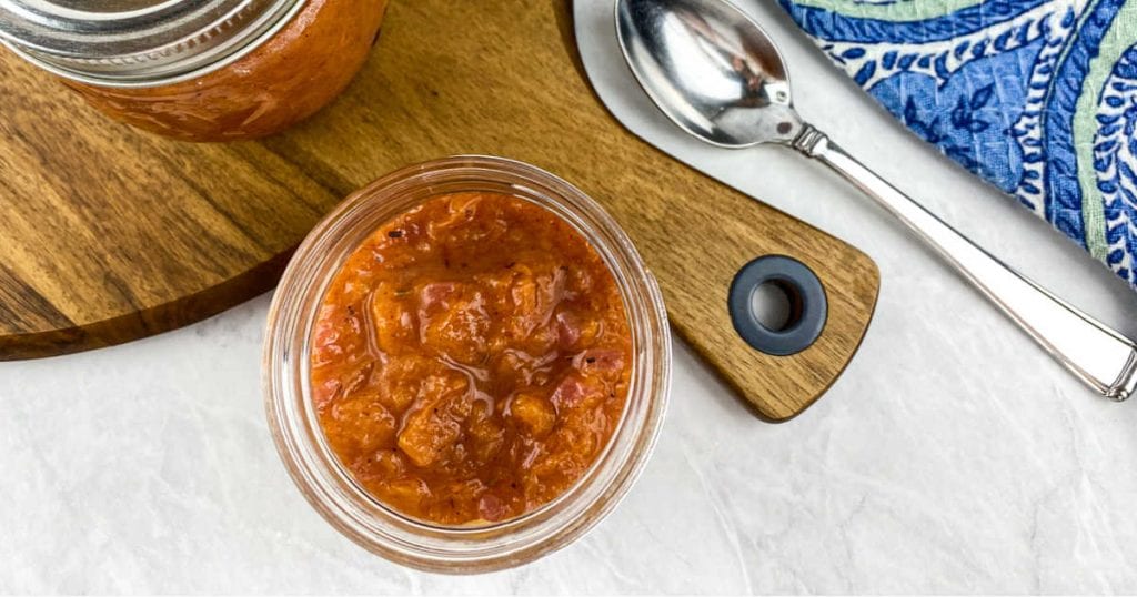 Sweet and Savory Fresh Peach Compote Recipe - Mama Likes To Cook