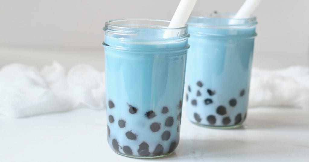 Butterfly Blue Boba Milk Tea Recipe - Mama Likes To Cook