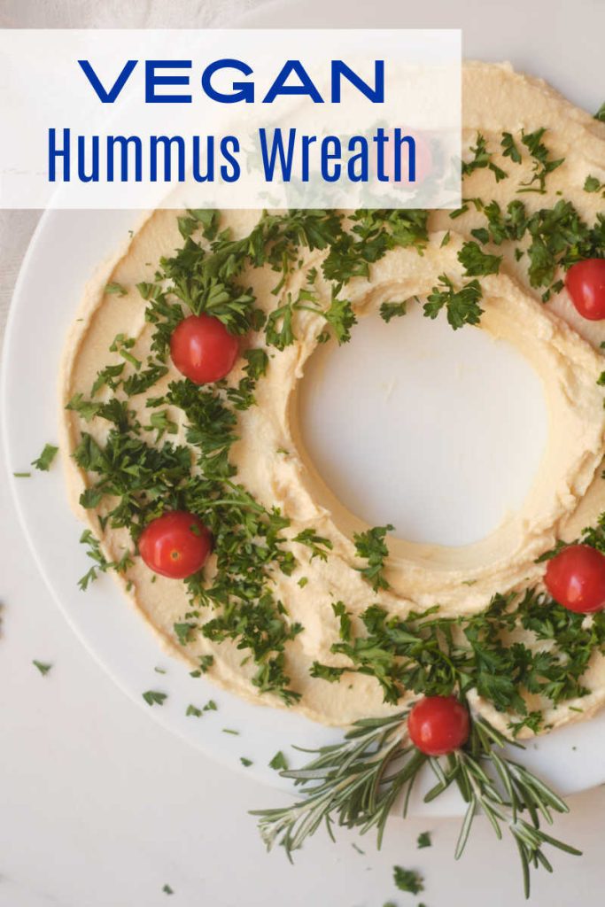 💚🎄Vegan Holiday Hummus Wreath Appetizer Recipe - Mama Likes To Cook