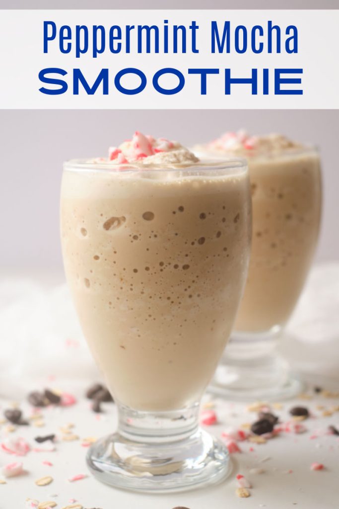 Mocha Peppermint Smoothie Recipe with Oats - Mama Likes To Cook