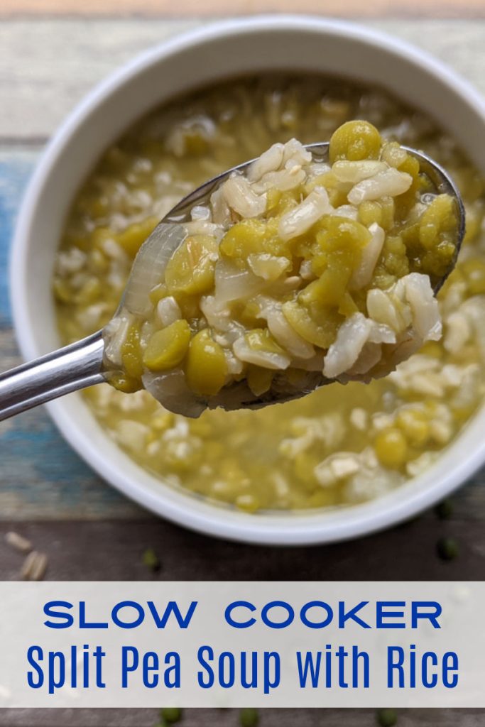 Slow Cooker Recipe: Split Pea Soup with Rice - Mama Likes To Cook