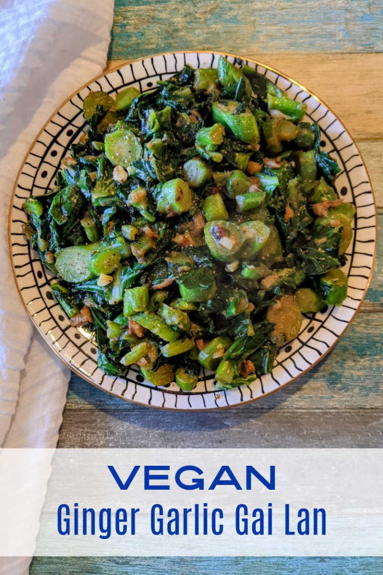 Vegan Ginger Garlic Gai Lan Recipe - Mama Likes To Cook